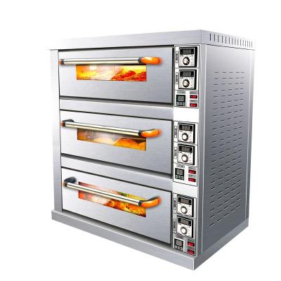 China CE 220V 110V 3 Deck Bakery Oven Commercial Electric Pizza Oven for sale