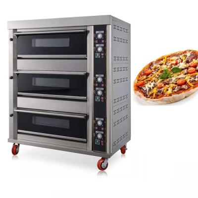 China 6 trays Triple Deck Pizza Oven Machine 0.3Kw for restaurant canteen for sale