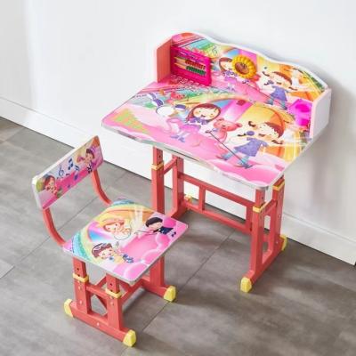 China Steel Kids Study Table and Chair Set Height Adjustable 520-750mm with Drawer LED Light for sale