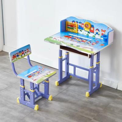 China MDF Kids Table and Chair Set Adjustable Height 62cm Playroom Furniture for Children 3-15 Years for sale