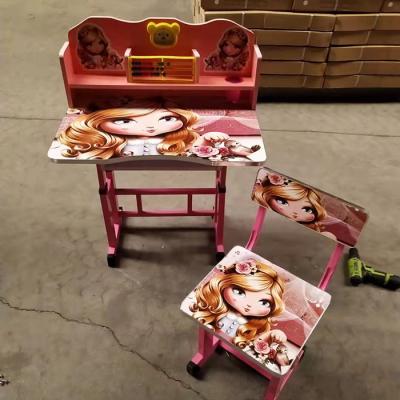 China Foldable Childrens Drawing Table and Chair Set 2-in-1 Kid Reading School Furniture for sale