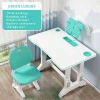 China Height Adjustable Kids Desk and Chair Set with Bookshelf for Small Spaces Age 8+ for sale