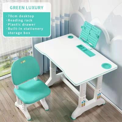China Height Adjustable Kids Desk and Chair Set with Bookshelf for Small Spaces Age 8+ for sale