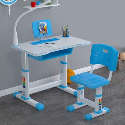 China 62cm Ergonomic Children Desk and Chair Set with LED Light Height Adjustable Big Study Table for sale