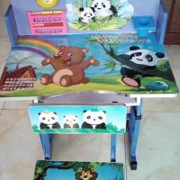 China Adjustable Children Study Table and Chair Set MDF 34x30x64cm Ergonomic Toddler Drawing Desk for sale