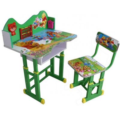 China Height Adjustable Kids Desk and Chair Set with Storage 70x44x66cm Study Toddler Furniture for sale