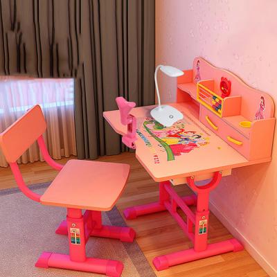 China Pink Kids Table and Chairs Set with Storage for Ages 5-8 Adjustable Height for sale