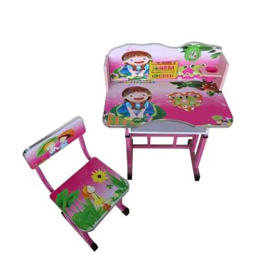 China Kids Study Table and Chair Set 80x50x10cm Height Adjustable Blue Pink for Small Spaces for sale