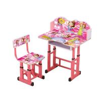 China Children's Study Desk and Chair Set Adjustable Height 700x380mm Metal Frame Kids Furniture for sale