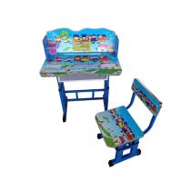 China Adjustable Height Student Study Table and Chair Set with Drawer 62x42x62cm Wooden for sale