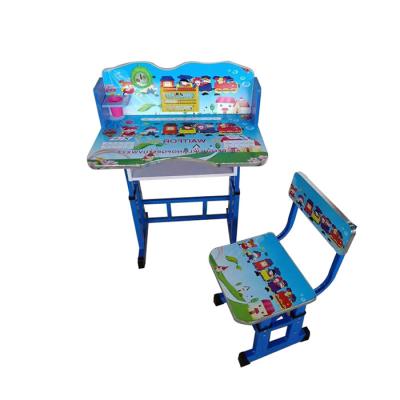 China Adjustable Height Student Study Table and Chair Set with Drawer 62x42x62cm Wooden for sale