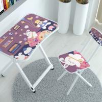 China Portable Kids Study Desk and Chair Set 60x40x60 cm 6kg Cartoon Folding Table for sale