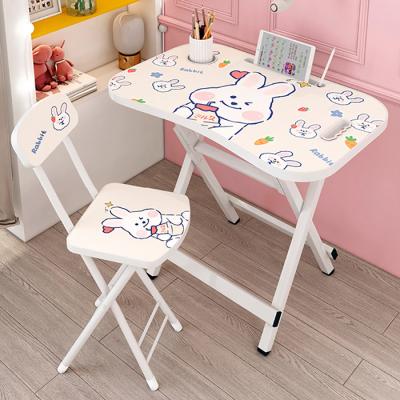 China Cartoon Foldable Study Desk and Chair Set for Kids 6kg Steel Frame for sale