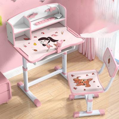 China Children Study Table and Chair Set 74x46x66cm Adjustable Height Cartoon Design for sale