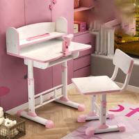 China Kids Desk and Chair Combo Set with Storage Height Adjustable Plastic Learning Chair 66x46 cm for sale