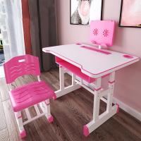China Ergonomic Children Adjustable Desk Chair Set Pink 70x44cm Steel Frame for sale