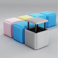 China Faux Leather Multipurpose Ottoman 5 in 1 Stool Cube Storage Metal Chair 40cm for sale