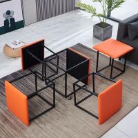 China Fluffy 5 In 1 Cube Stool Bench Ottoman Nordic Style for sale