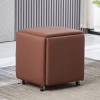 China Multifunctional 5 in 1 Padded Cube Stool Seat Sofa Chair Living Room Blue 50cm for sale