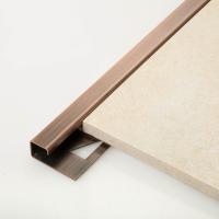 China Stainless Steel Square Edge Tile Trim 12mm For External Corners for sale