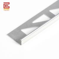 China 10mm Smart Flat Edge Tile Trim Chrome Metal Angle Trim For External Corners for sale