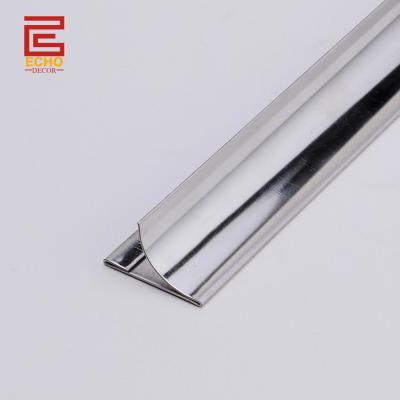 China Round Inside Corner Stainless Steel Tile Trim Metal Floor To Wall Tile Trim for sale