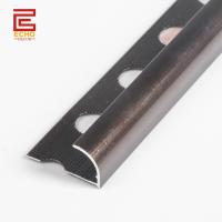 China Dark Brown Aluminum Round Edge Tile Trim 2.5m for Wall Protection for sale