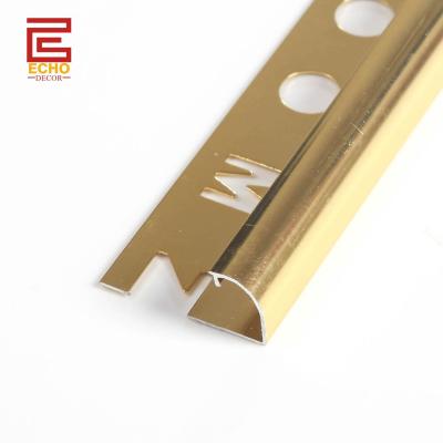 China Gold Aluminum Bullnose Border Edge Trim For Ceramic Edging Protection for sale
