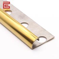 China Bullnose Silver Stainless Steel Tile Trim 2.5m Metal Shower Tile End Trim for sale