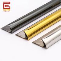 China Gold Bullnose Stainless Steel Tile Trim 2.5m Quarter Round Tile Edge Trim for sale