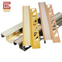 China 201 304 316 Stainless Steel Tile Trim Protection Tile Step Edge Trim for sale