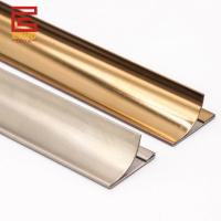 China Round Inside Corner Stainless Steel Tile Trim Metal Floor To Wall Tile Trim for sale