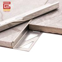 China L Shape Brushed Stainless Steel Tile Trim 10mm Tile Border Edge for sale