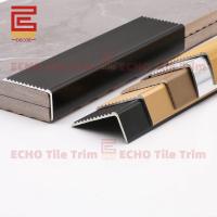 China Decorative Black Metal Stair Nosing Trim Non Slip Vinyl Stair Nose Molding for sale