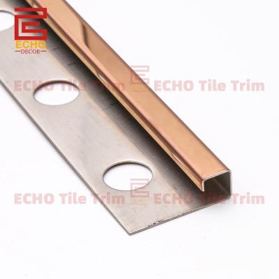 China External Rose Gold Stainless Steel Tile Trim Tile Edging 12mm for sale