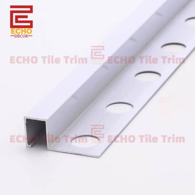 China Ceramic Decorative Square Edge Aluminum Tile Trim Profiles White for sale