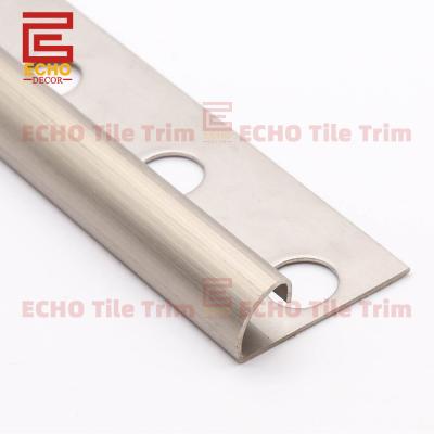 China Bullnose Tile Edging Brushed Stainless Steel Tile Trim 10mm Matte for sale