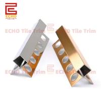 China 12mm Double Sided Square Angle Trim Stainless Steel Tile Trim for sale