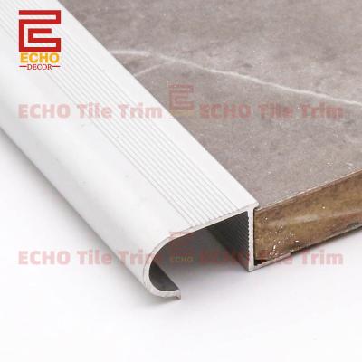 China Matte Aluminium Vinyl Stair Treads Round Nose Tile Stair Nosing Trim Length 1-3m/Customized for sale