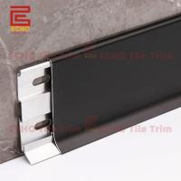 China Modern Aluminum Wall Baseboard Trim Skirting Board Profiles Black 40-120mm Width for sale