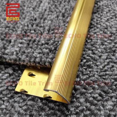 China Aluminium Gold Carpet Trim Metal Carpet End Strip For Flooring for sale