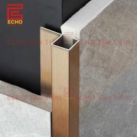 China Metal Tile Edging Strip Kitchen Corner Square Edge Tile Trim 2.5m for sale