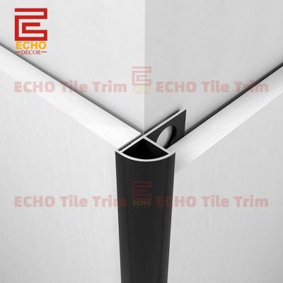 China Black Tile Edging 3 4 Quadrant Round Edge Tile Trim For Wall Ceramic for sale
