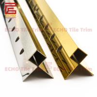 China Stainless Steel Tile Trim 10mm Square Edging Strip for Outside Corners for sale