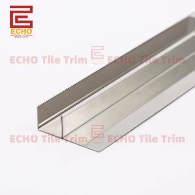 China Stainless Steel F Shape Tile Trim 9-12mm for Glass Panels for sale