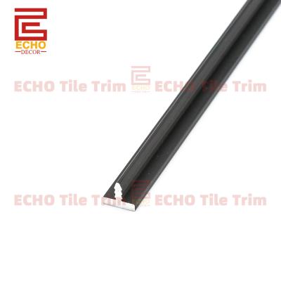 China Black Aluminum Tile Trim Aluminium T Shaped Tile Edging Trim Profile for sale