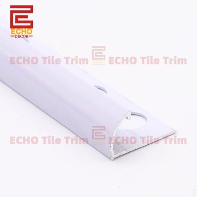 China White Metal Round Edge Aluminum Tile Trim Transition Strip For Tile for sale