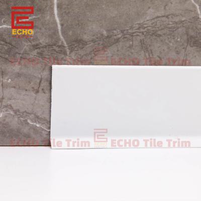 China Metal Fully Finished White Skirting Board Profiles 100mm On House for sale