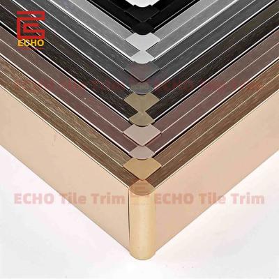 China 6 Inch Aluminum Square Edge Skirting Board Profiles Covering Of Wall for sale