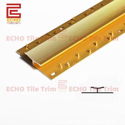 China Gold Aluminum Carpet Trim Metal Threshold Floor And Carpet Strip for sale